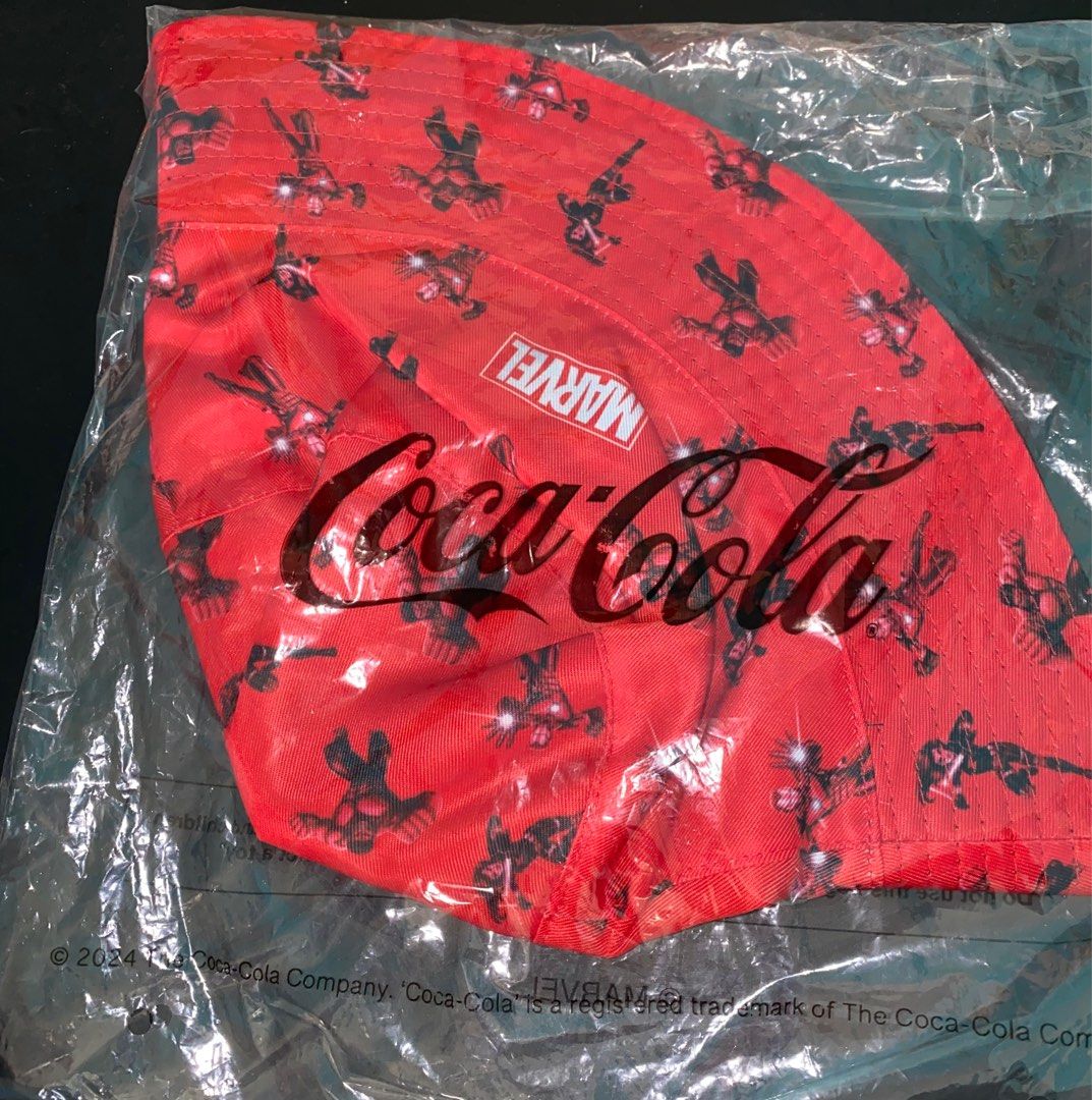 Coca Cola coke marvel reversible bucket hat + one free plastic cup ...