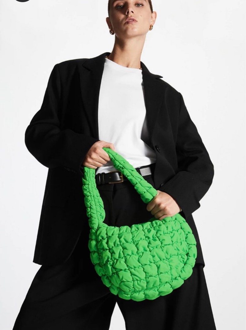 COS Quilted bright green bag MINI, Women's Fashion, Bags & Wallets ...