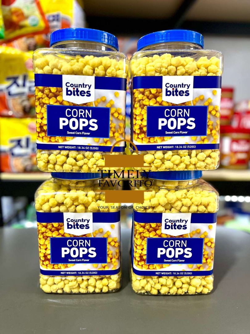 Country Bites Corn Pops Sweet Corn Flavor 520g, Food & Drinks, Packaged ...