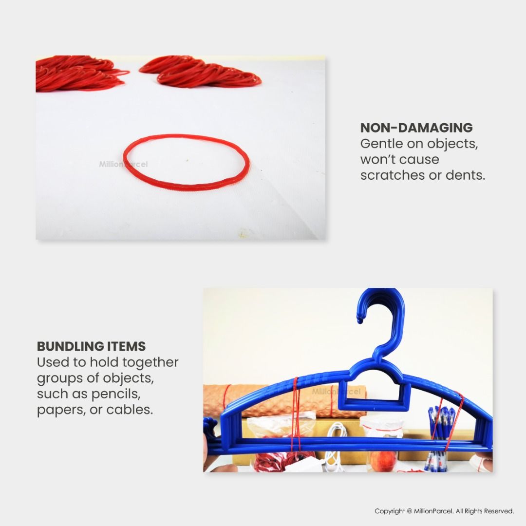 Elastic Red Rubber Band D5cm - 100g/pkt | Rubber Bands | Packaging ...