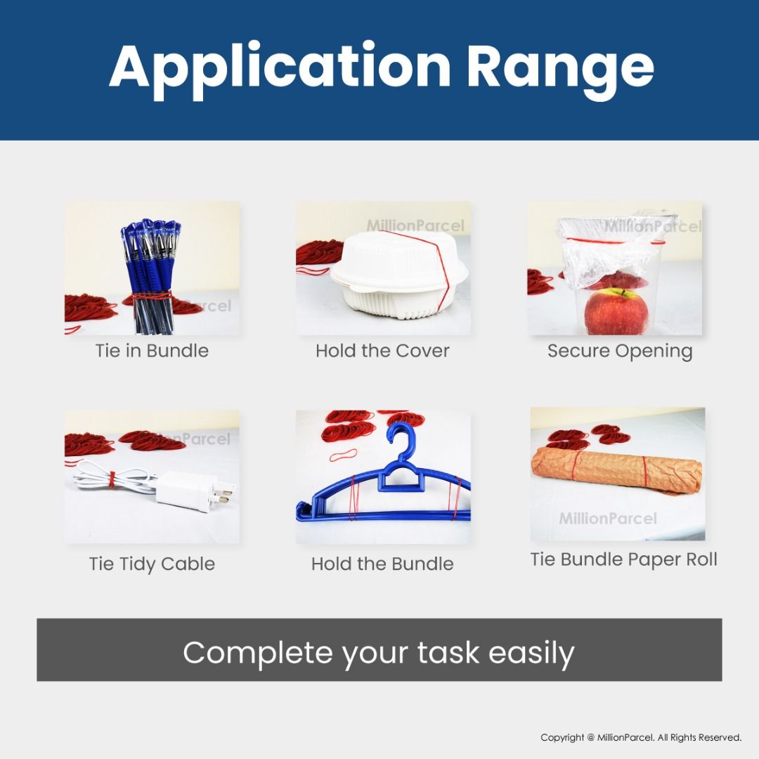 Elastic Red Rubber Band D5cm - 100g/pkt | Rubber Bands | Packaging ...