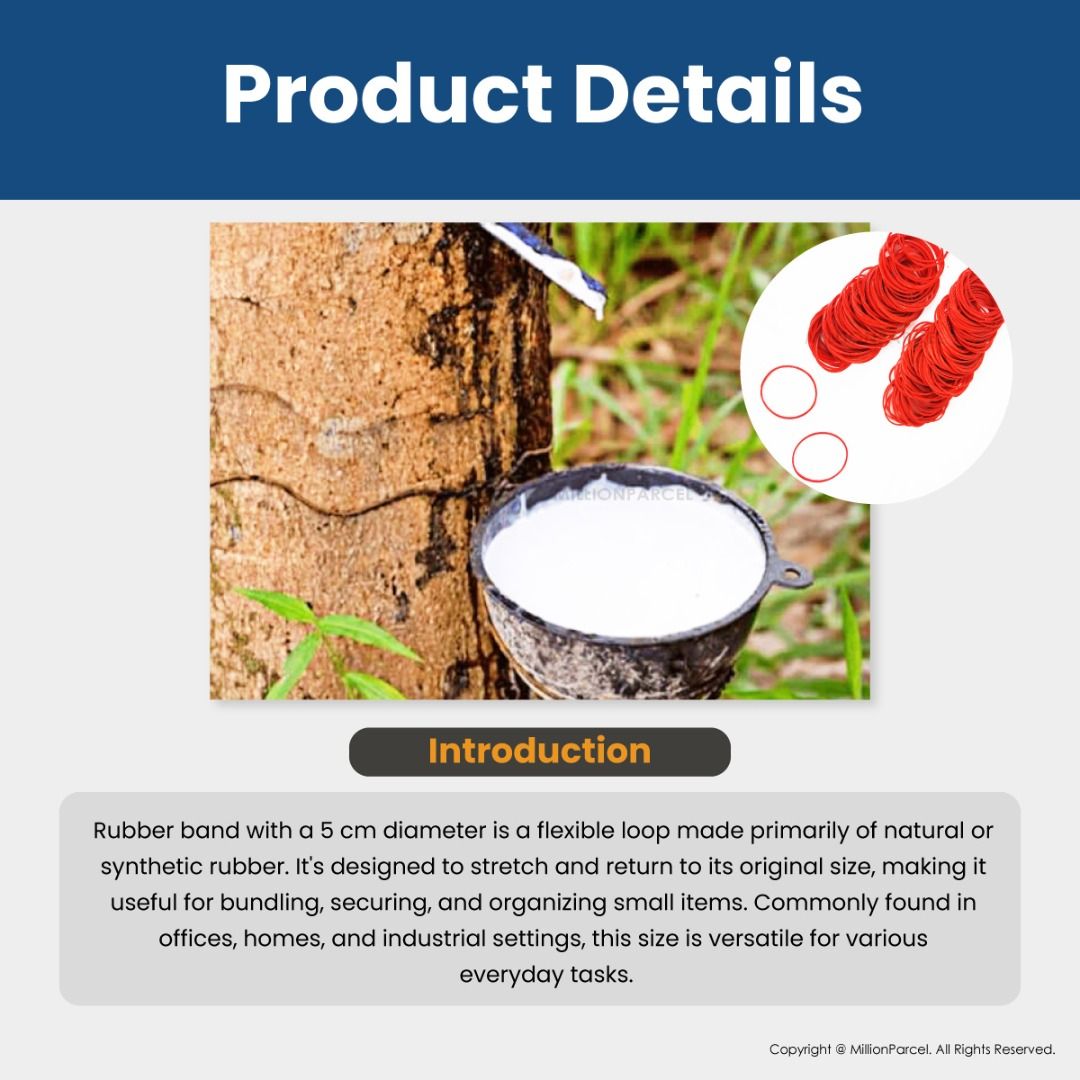 Elastic Red Rubber Band D5cm - 100g/pkt | Rubber Bands | Packaging ...