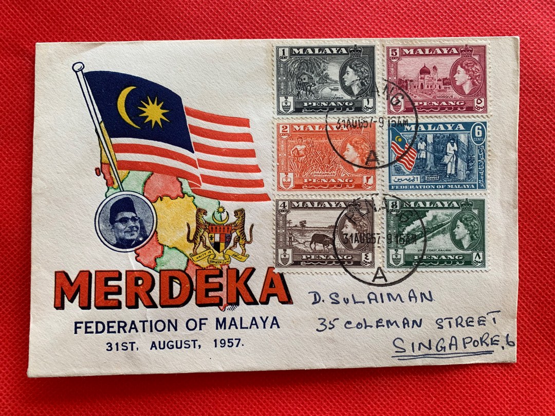 FDC MERDEKA Penang 1957, Hobbies & Toys, Collectibles & Memorabilia ...