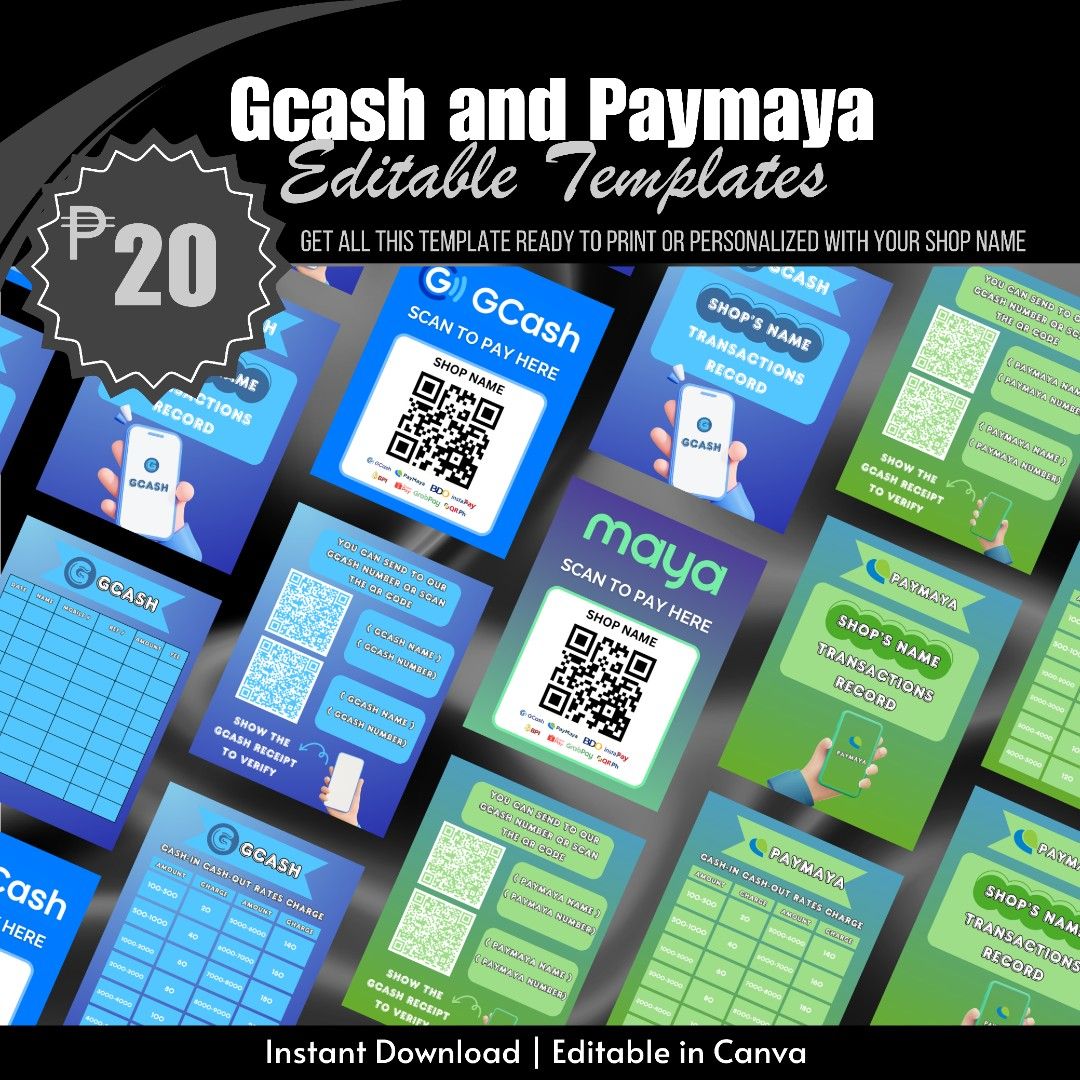 GCASH, PAYMAYA, TRANSACTION TEMPLATES / EDITABLE IN CANVA, Looking For ...