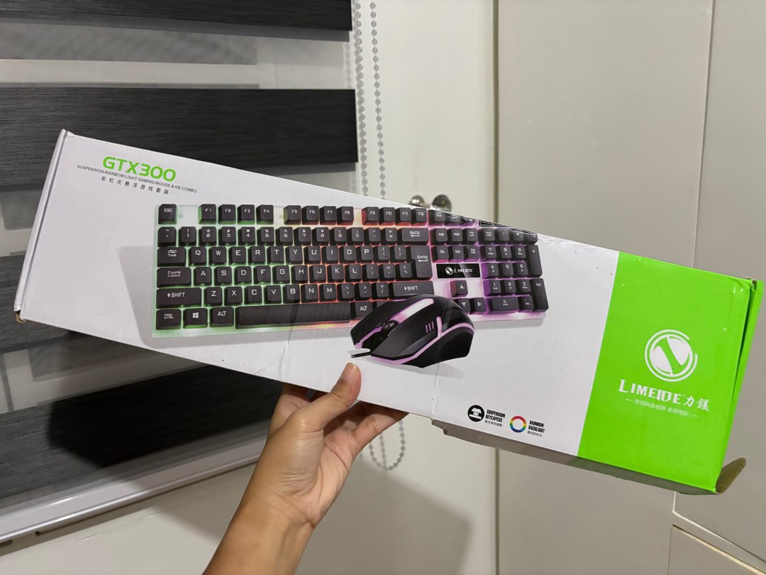 GTX300 RGB rainbow keyboard with mouse, Computers & Tech, Parts ...