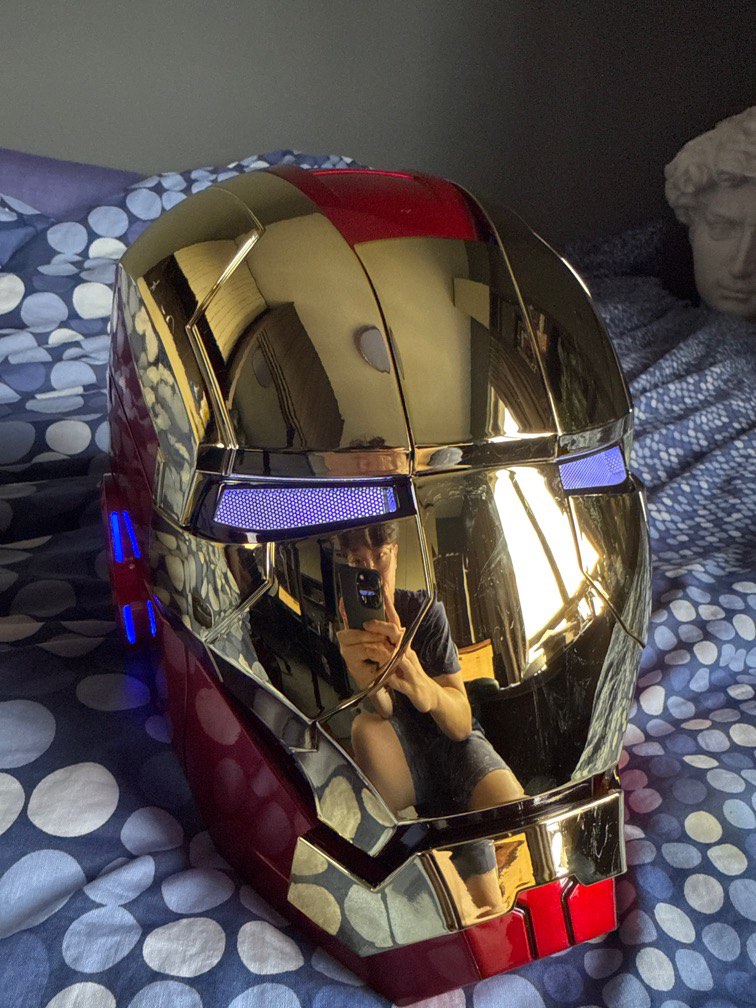 Iron Man MK5 Gold Helmet with Voice Activation, Hobbies & Toys ...