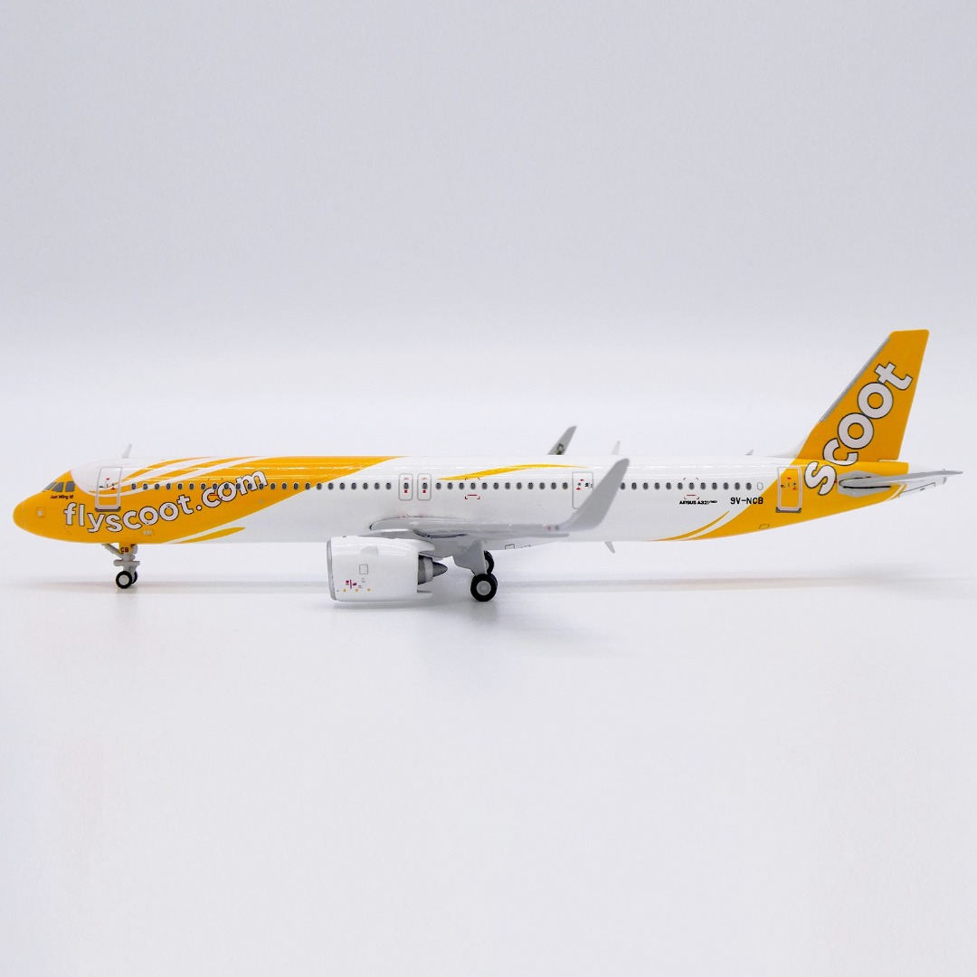JC WINGS FLYSCOOT SINGAPORE SCOOT AIRBUS A321NEO 9V-NCB 1:400 DIE-CAST ...