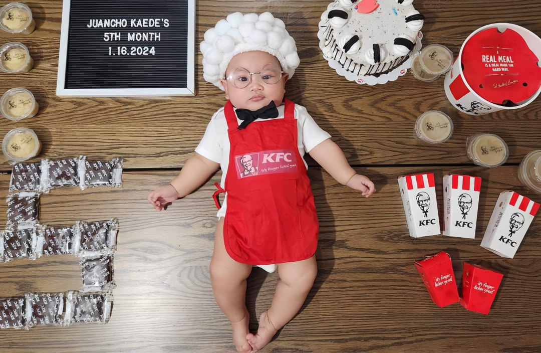 KFC costume for Babies monthly milestone, Babies & Kids, Babies & Kids ...