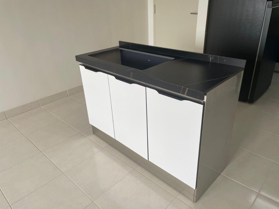 [Kitchen] 120cm + 80cm L Kicthen Cabinet With Sink, Furniture & Home ...
