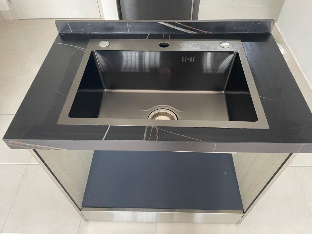 [Kitchen] 120cm + 80cm L Kicthen Cabinet With Sink, Furniture & Home ...