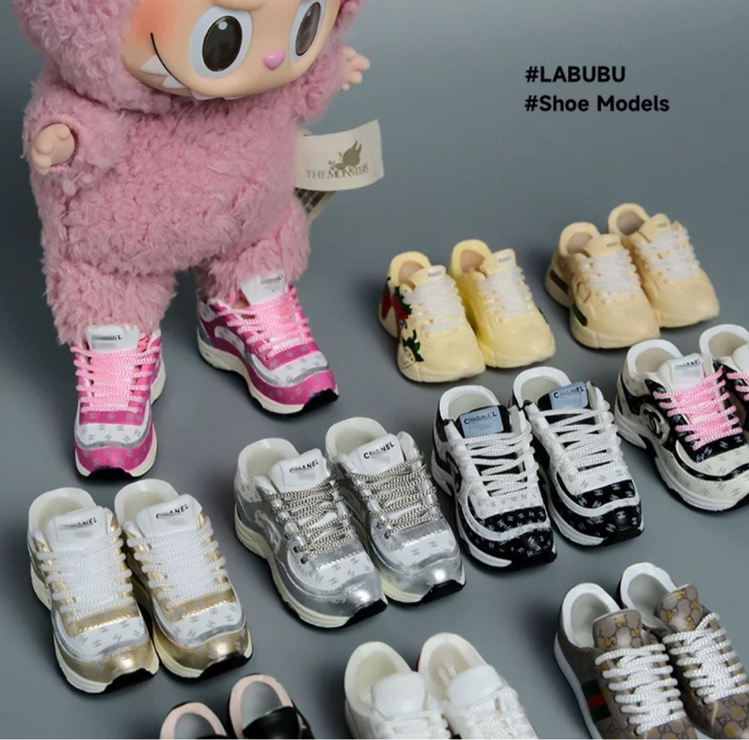 LABUBU luxury LV shoes POPMART 17cm V1 V2 keychain plushie s outfit ...