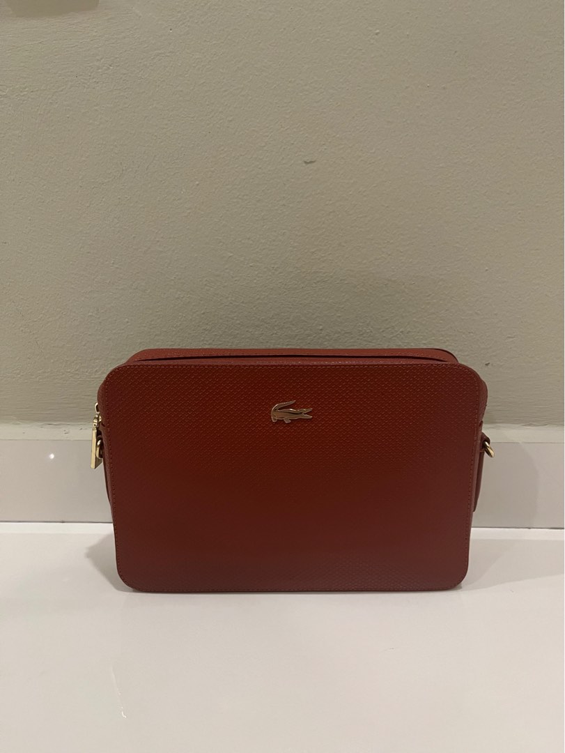 Lacoste Chantaco Leather Shoulder Bag, Luxury, Bags & Wallets on Carousell