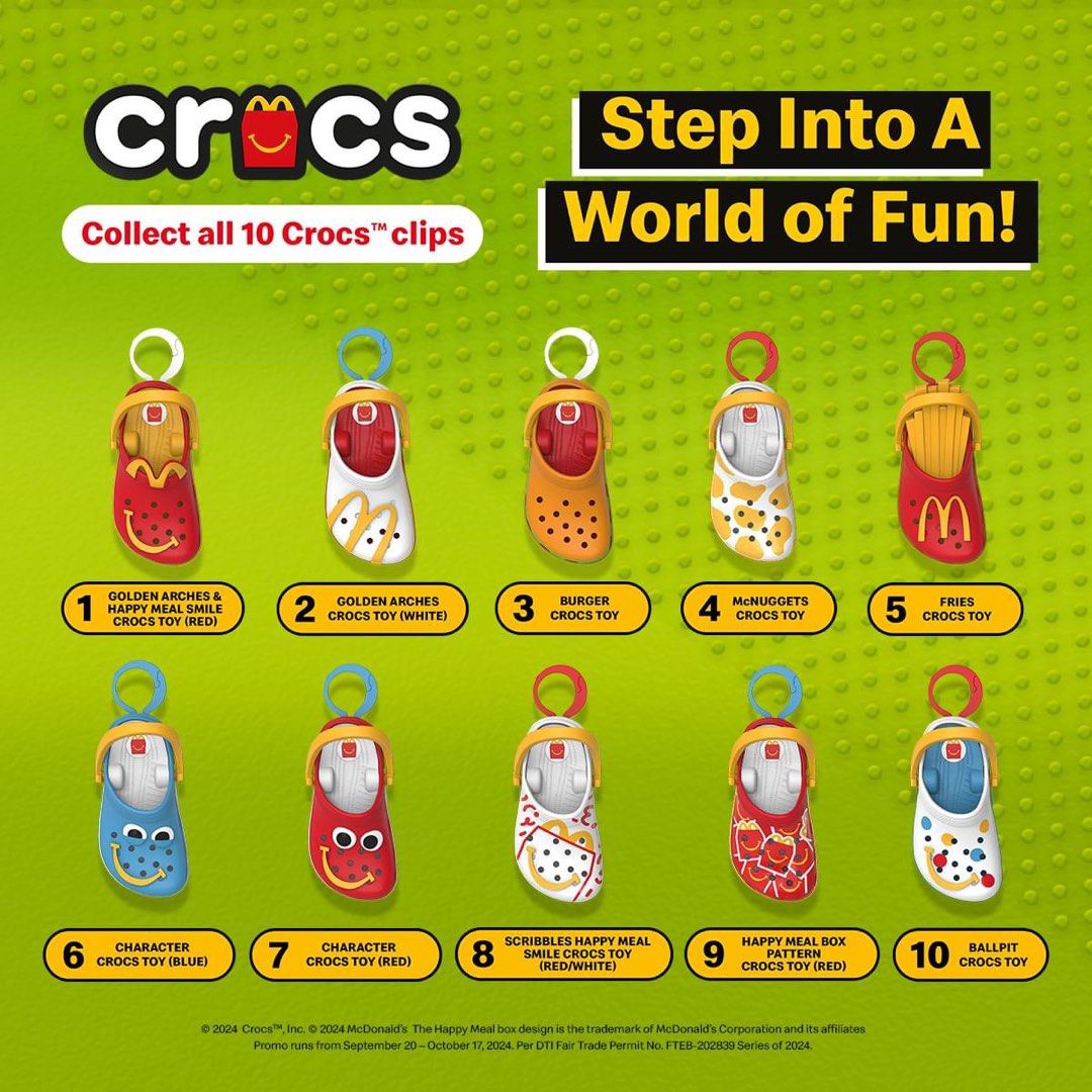 McDonald's Happy Meal Crocs Clip Toy September 2024, Hobbies & Toys, Toys & Games on Carousell