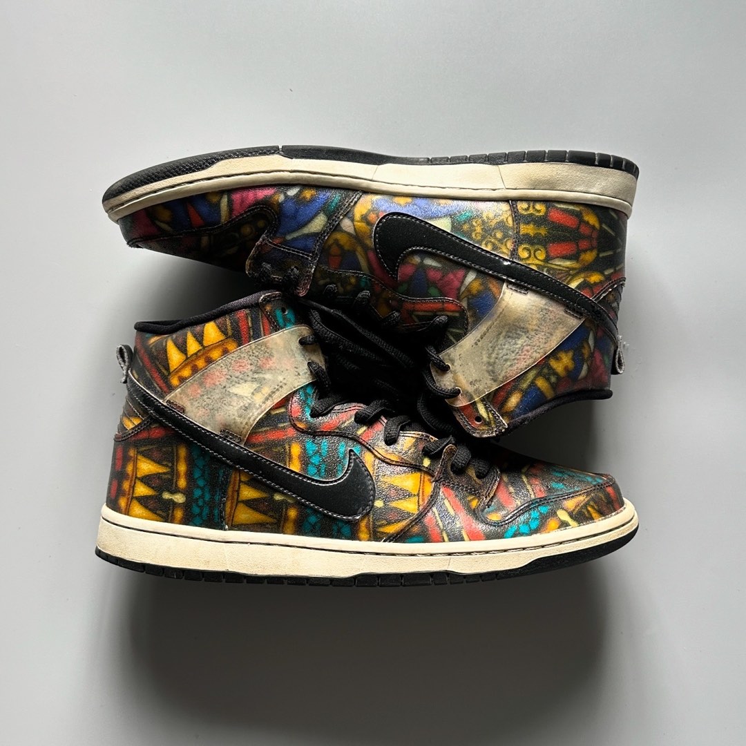 Nike Concepts x SB Dunk High Stained Glass, Men's Fashion, Footwear ...