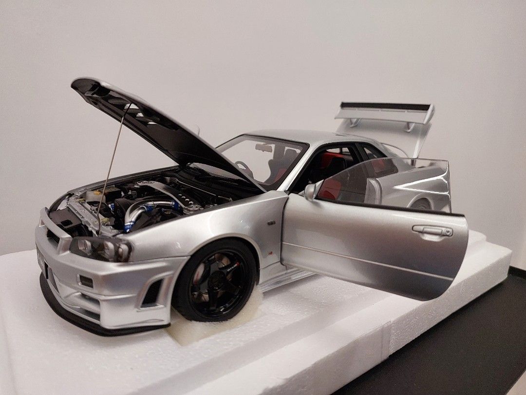 *Nissan GTR R34 Silver by AutoArt (1/18 Scale)*, Hobbies & Toys, Toys ...
