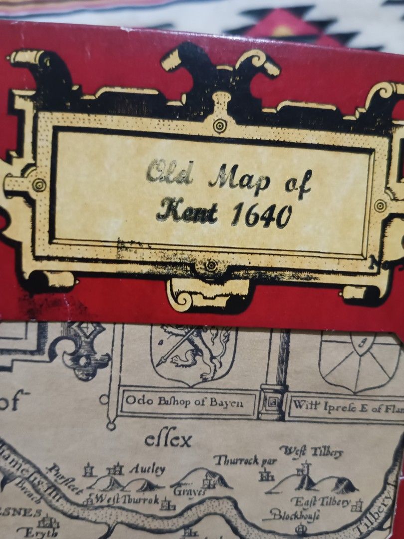 Old map of Kent 1640 parchment map exact replica map, Hobbies & Toys ...