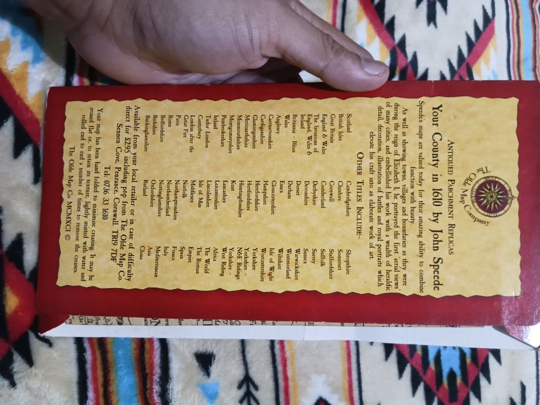 Old map of Kent 1640 parchment map exact replica map, Hobbies & Toys ...