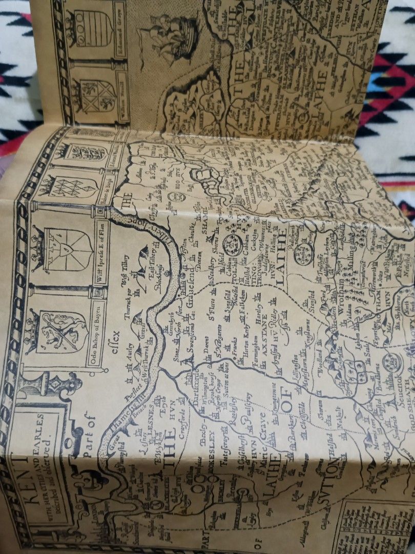 Old map of Kent 1640 parchment map exact replica map, Hobbies & Toys ...