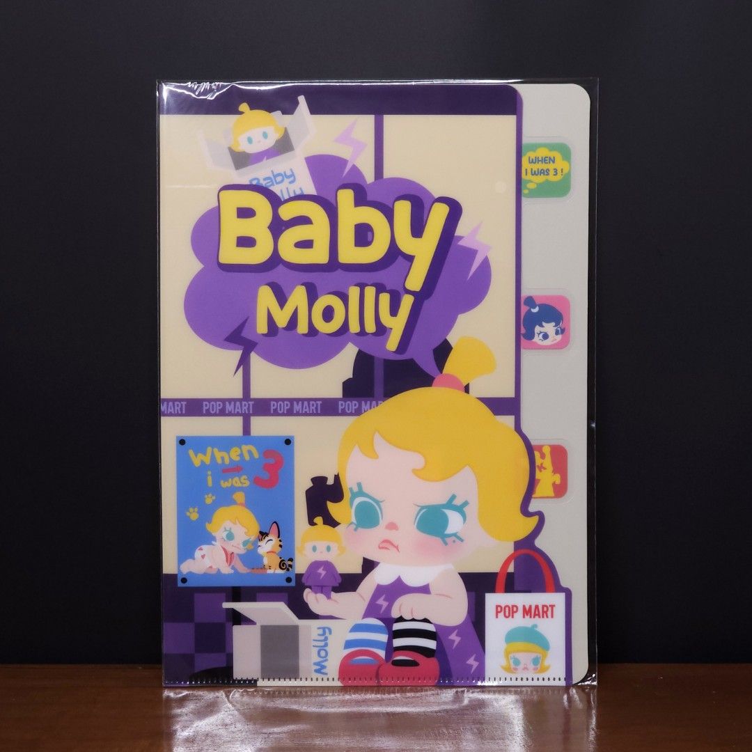 POP MART Baby Molly 3-Pockets Folder & Molly Anniversary Themed Fan ...