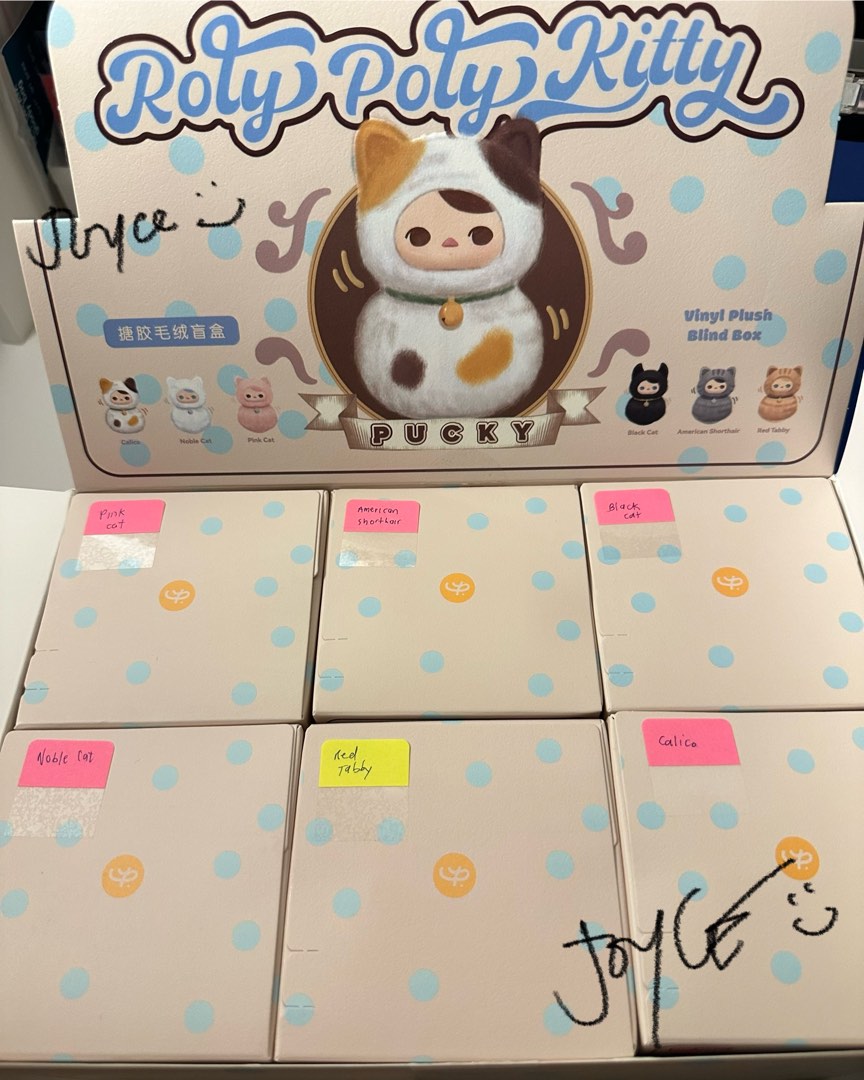 Popmart Pucky Roly Poly Kitty Vinyl Plush, Hobbies & Toys, Toys & Games ...