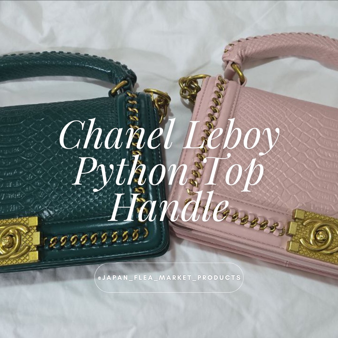 Pre-loved Chanel Leboy Python Top Handle, Women's Fashion, Bags ...