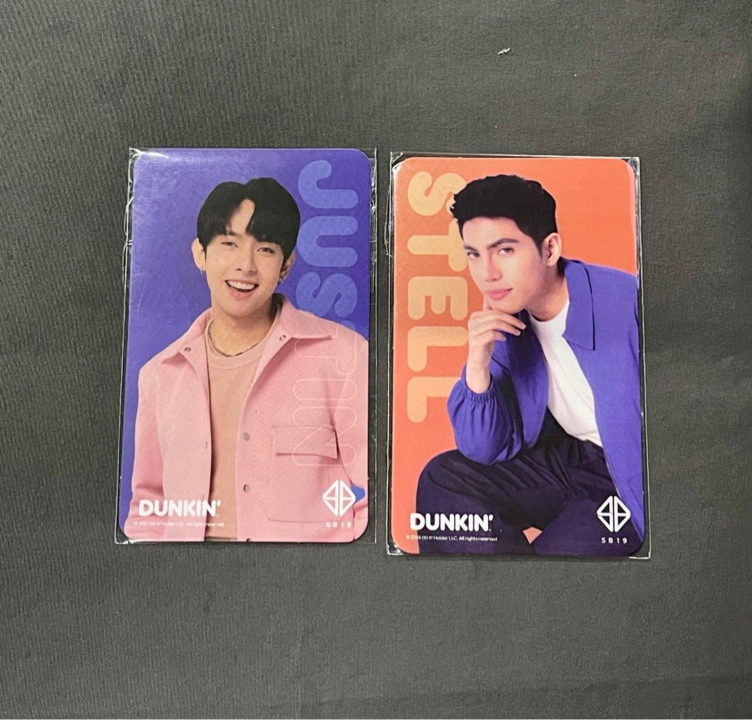 SB19 x Dunkin Photocard Stell & Justin, Hobbies & Toys, Memorabilia & Collectibles, Fan ...