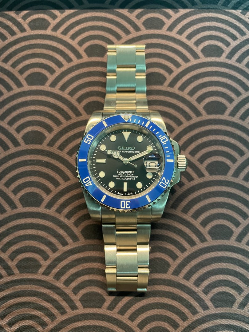 Seiko Custom Mod “Submariner Cookie Monster” 40mm case, Men's Fashion ...