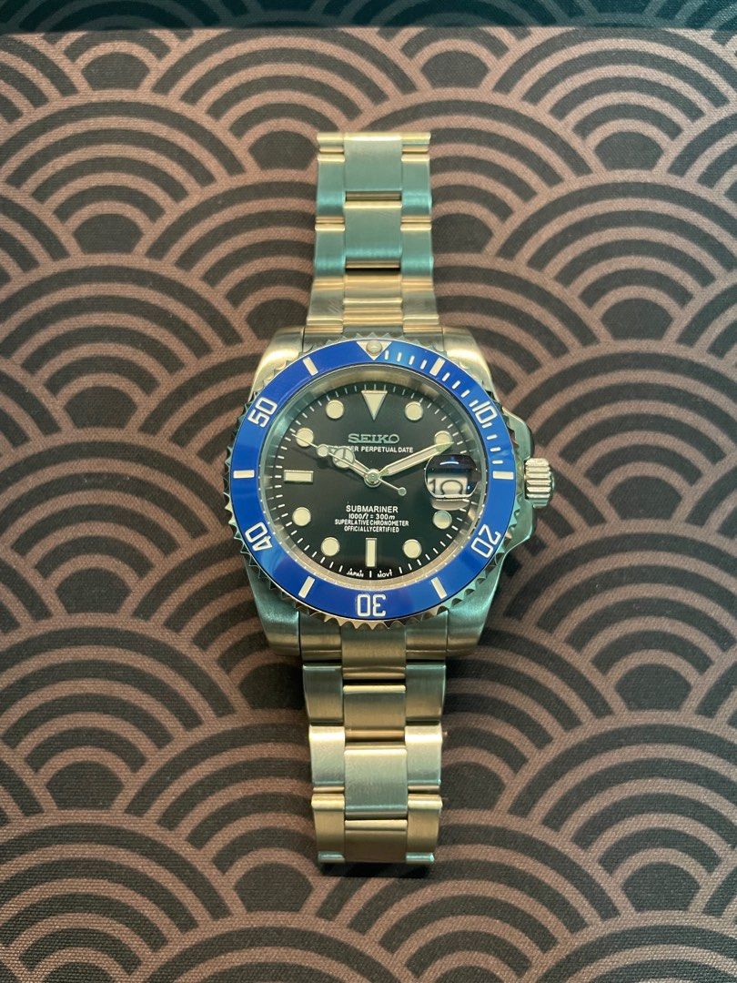 Seiko Custom Mod “Submariner Cookie Monster” 40mm case, Men's Fashion, Watches & Accessories ...