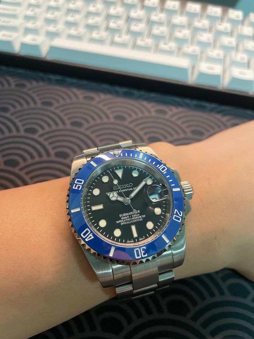 Seiko Custom Mod “Submariner Cookie Monster” 40mm case, Men's Fashion, Watches & Accessories ...