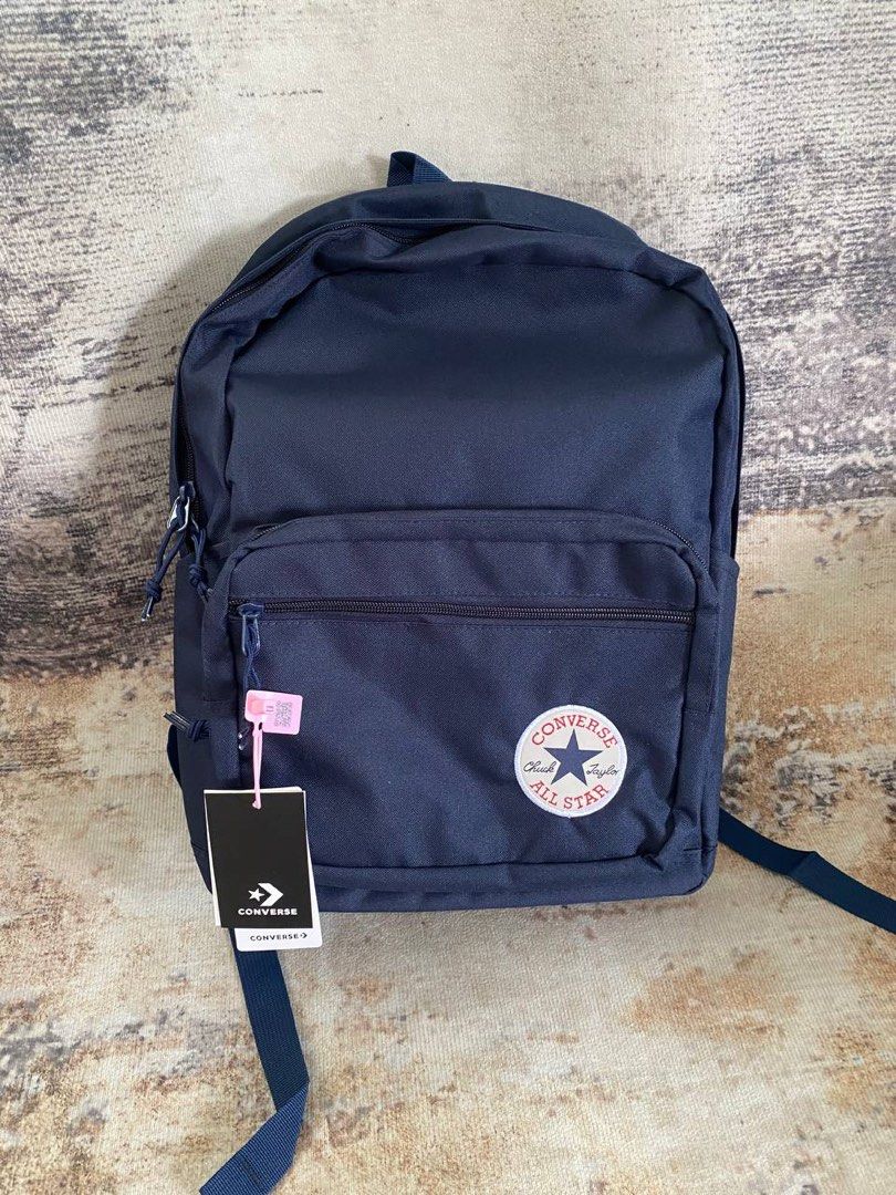 TAS RANSEL BACKPACK CONVERSE NAVY POLOS, Fesyen Pria, Tas & Dompet ...