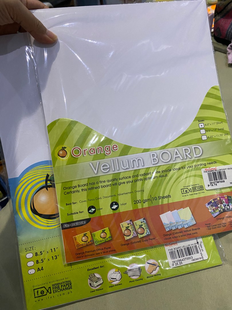 Vellum Board | A4 | 8.5 x 11 inches (short) | 200gsm, Hobbies & Toys ...