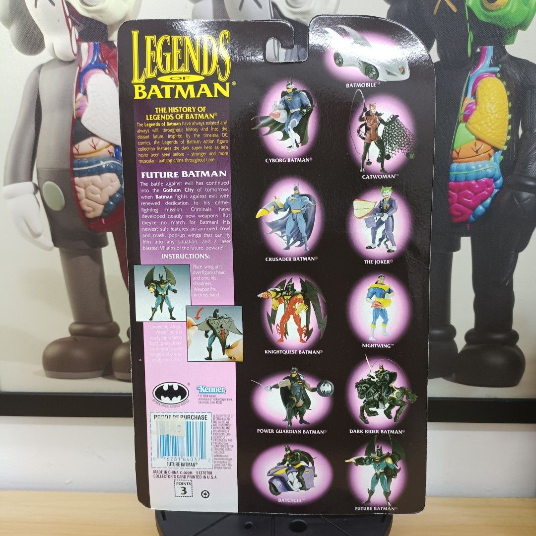 VINTAGE 1994 KENNER LEGENDS OF BATMAN FUTURE BATMAN WITH POP UP AERO ...