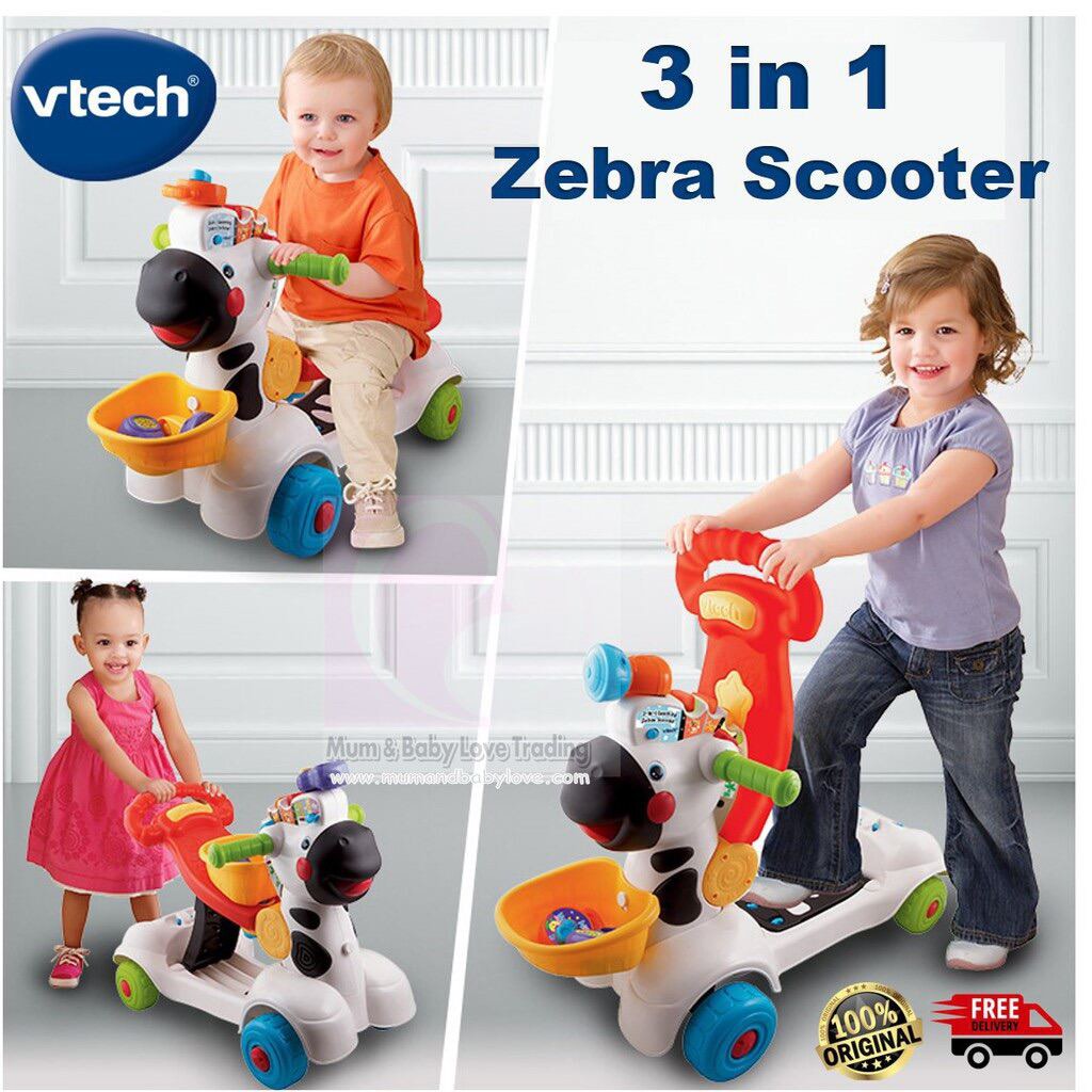 Vtech- 3 in 1 Zebra Scooter 18-36 months, Babies & Kids, Infant ...