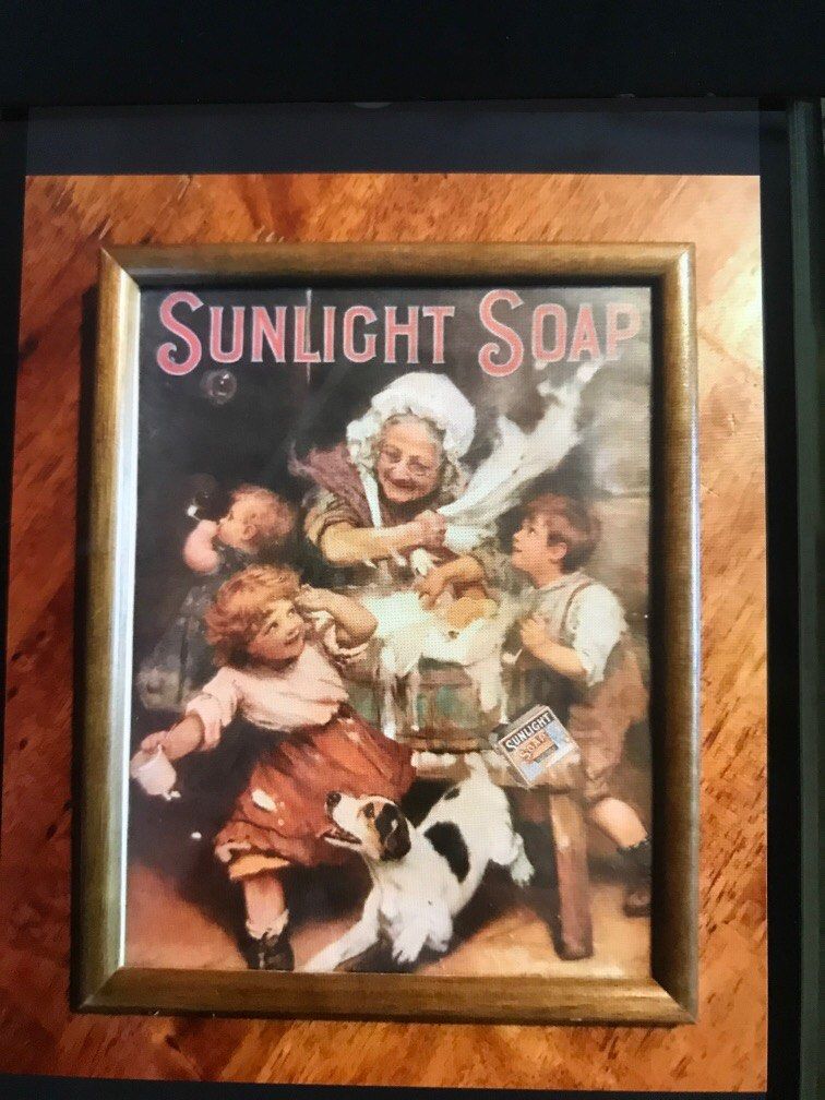Vtg sunlight sap ad art print framed / 20x25cms, Furniture & Home ...