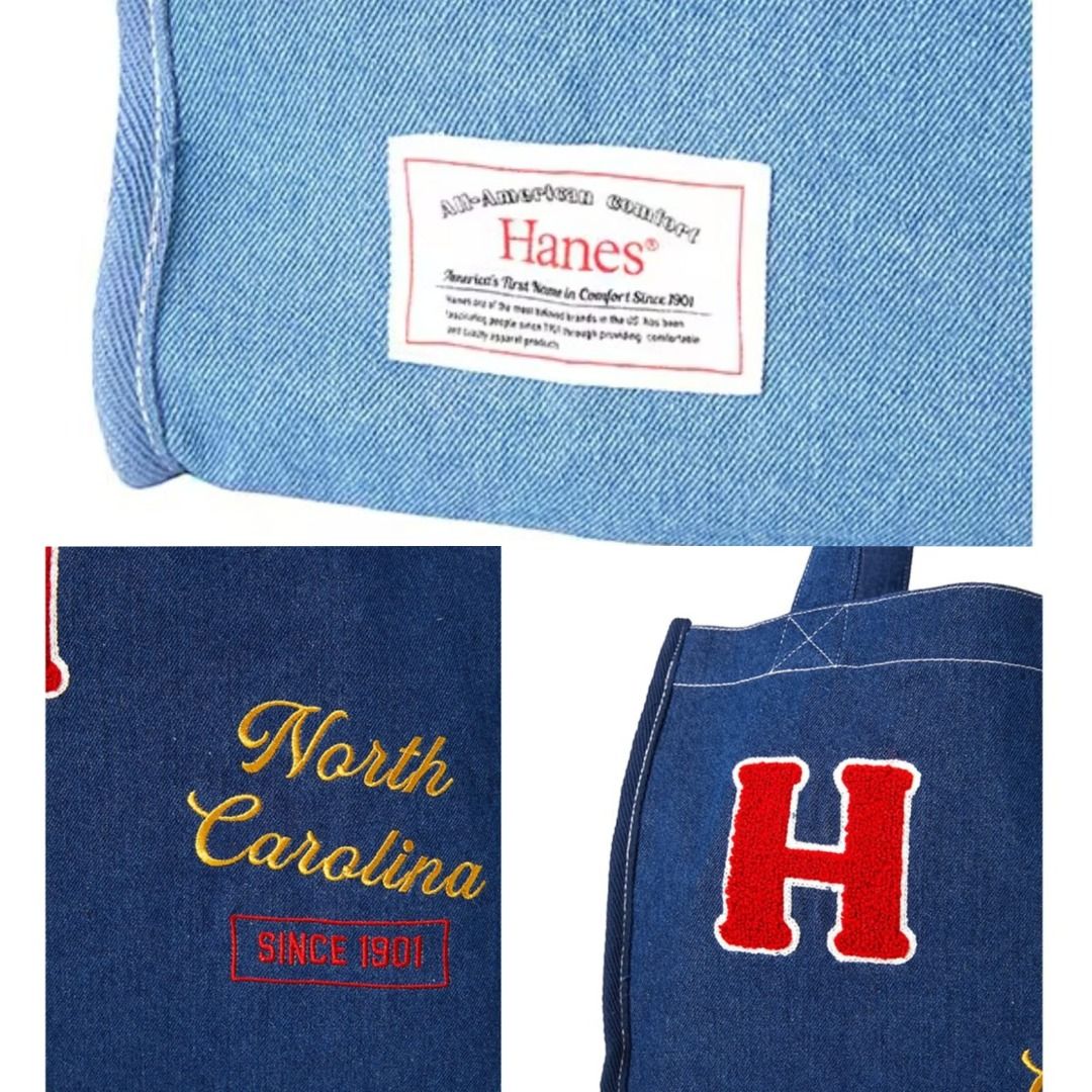 預購 日本直送 HANES 牛仔手提包 unisex TOTE BAG Navy / Blue, 女裝, 手袋及銀包, 多用途袋 ...