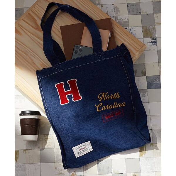 預購 日本直送 HANES 牛仔手提包 unisex TOTE BAG Navy / Blue, 女裝, 手袋及銀包, 多用途袋 ...