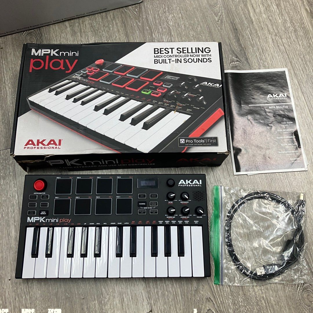 Akai MPK Mini Play Portable Midi Keyboard Build in Speaker and Sound ...