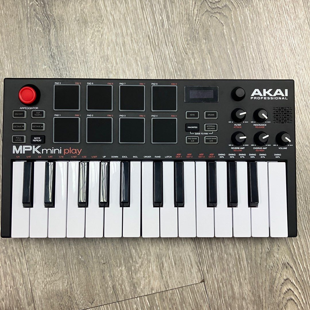 Akai MPK Mini Play Portable Midi Keyboard Build in Speaker and Sound ...