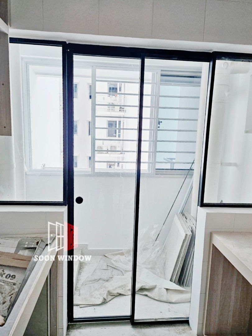 Aluminium sliding door | Kitchen Door | Kitchen fixed panel | Service ...