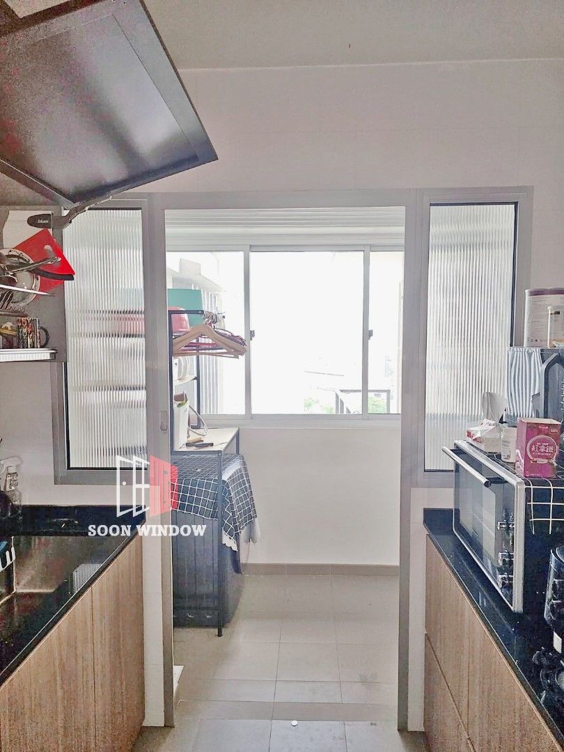 Aluminium sliding door | Kitchen Door | Kitchen fixed panel | Service ...