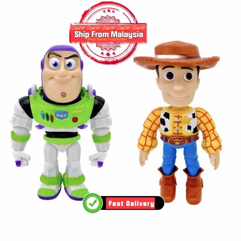 Anime Disney Toy Story Buzz Lifhtyear Woody Action Figure 14cm 2pcs/set ...
