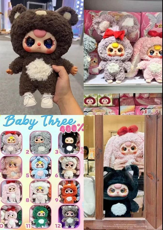 BABY THREE 400% Vinyl Plush Doll Blind Box (New Release), Hobbies ...
