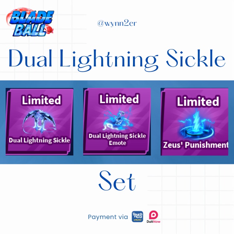 Blade Ball Dual Lightning Sickle, Video Gaming, Gaming Accessories, In ...