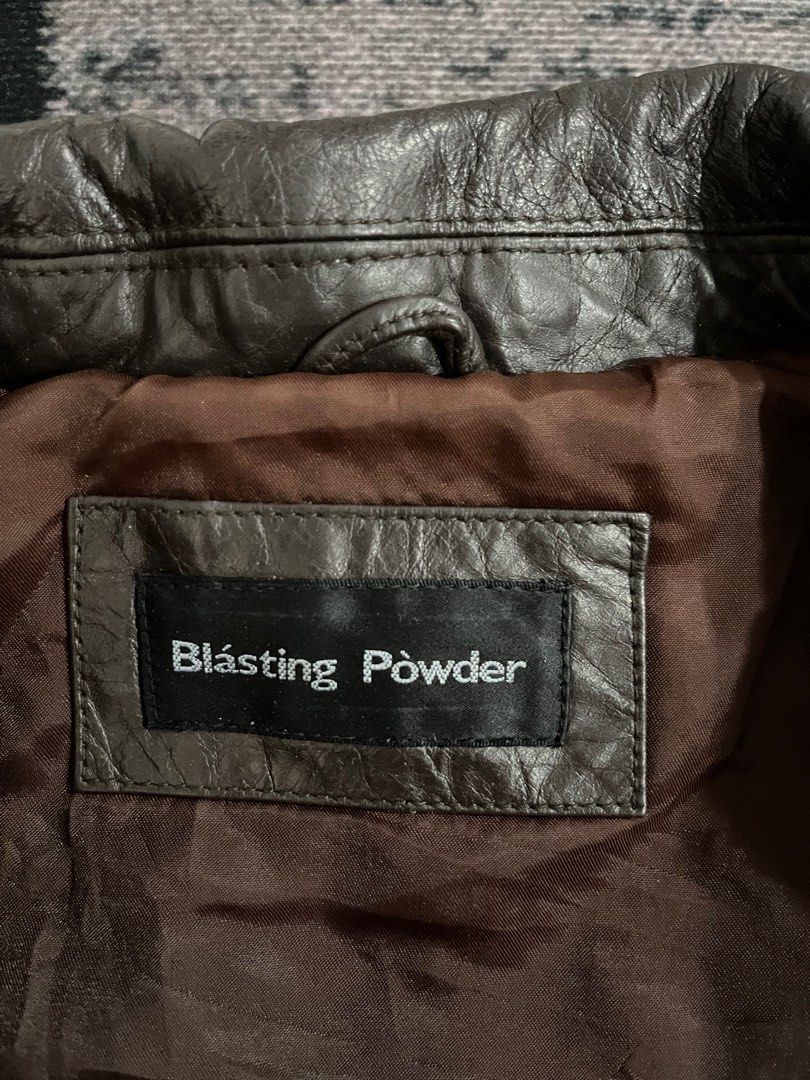 Blasting powder leather jacket, Men's Fashion, Coats, Jackets and Outerwear on Carousell