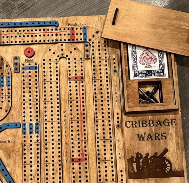 Cribbage Wars Board Game,2024new Wooden Cribbage Board Game Set ...