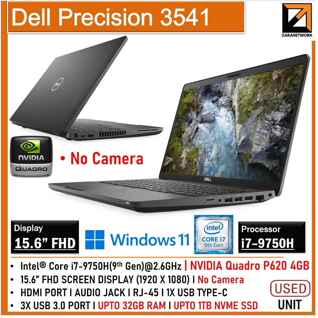 Dell Precision 3541 Core i7 9th Gen 16GB RAM / 256GB SSD, Computers ...