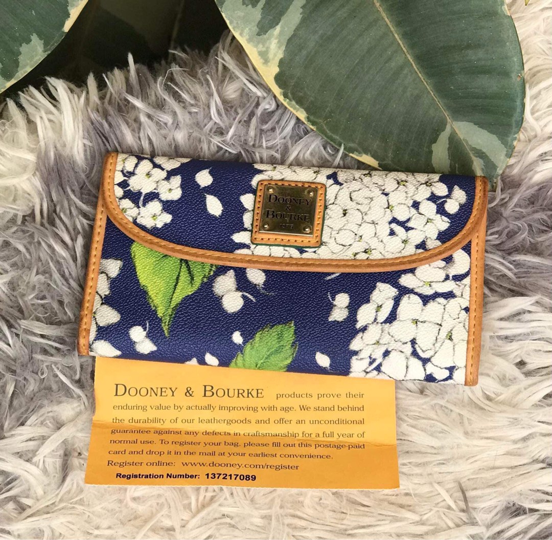 DOONEY & BOURKE hydrangea trifold long wallet, Luxury, Bags & Wallets ...