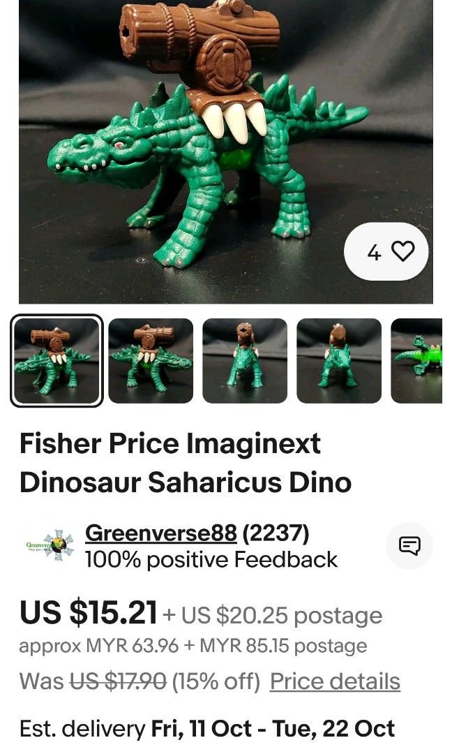 Fisher Price Imaginext Dinosaur/TMNT Somersault Ninja Leo 1993 ...