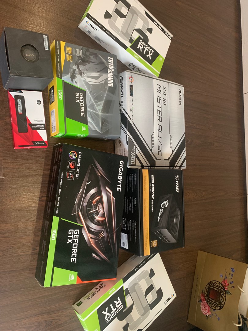 RTX 3060, GTX 1660, Ryzen 7 3800x, x470 sli, msi psu, hyperx 8gb ...