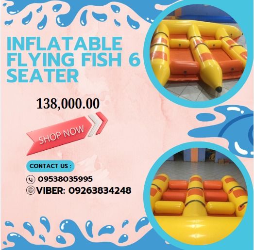 INFLATABLE FLYING FISH 6 SEATERS, Everything Else, Others on Carousell
